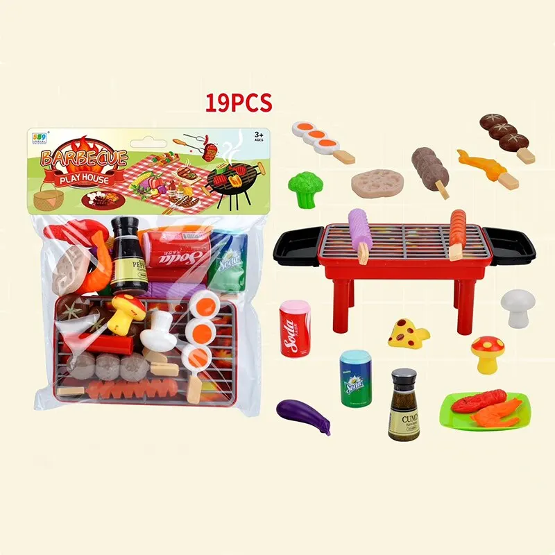 19-Pcs-BBQ-Barbecue-Toys-Children-s-Family-Toy-Barbecue-Stall-Paren ...