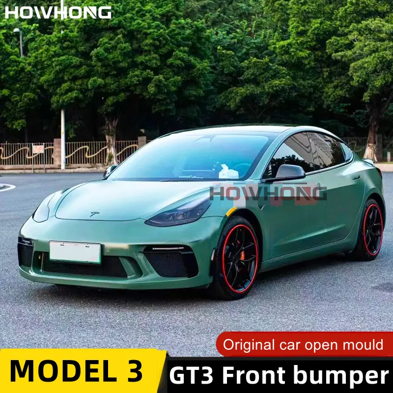 For-Tesla-Model-3-Retrofitting-GT3-Front-Bumper-Big-Surrounding-Bar ...