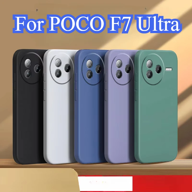 Liquid Silicone Matte Back Case For POCO F7 Ultra Candy Color Camera ...