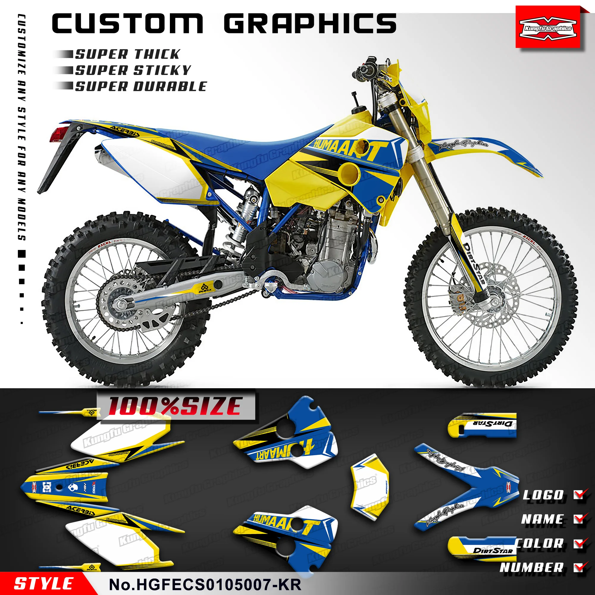 KUNGFU-GRAPHICS-Stickers-Vinyl-Graphic-for-Husaberg-FS-FC-FE-400-450 ...