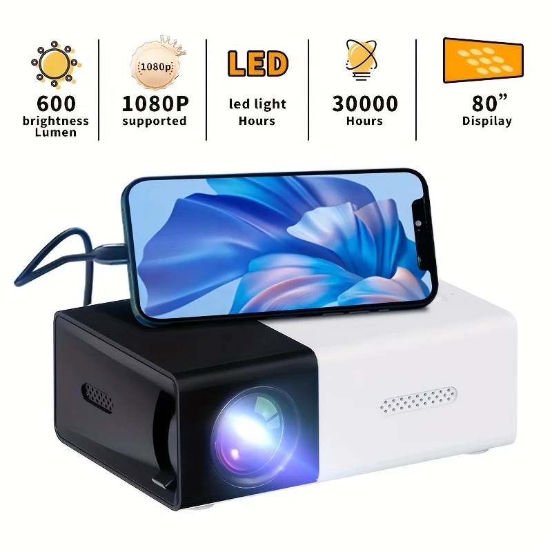 1Pc-Bright-3000-Lumen-HD-Mini-Projector-Portable-3D-Ready-Multi-Device ...
