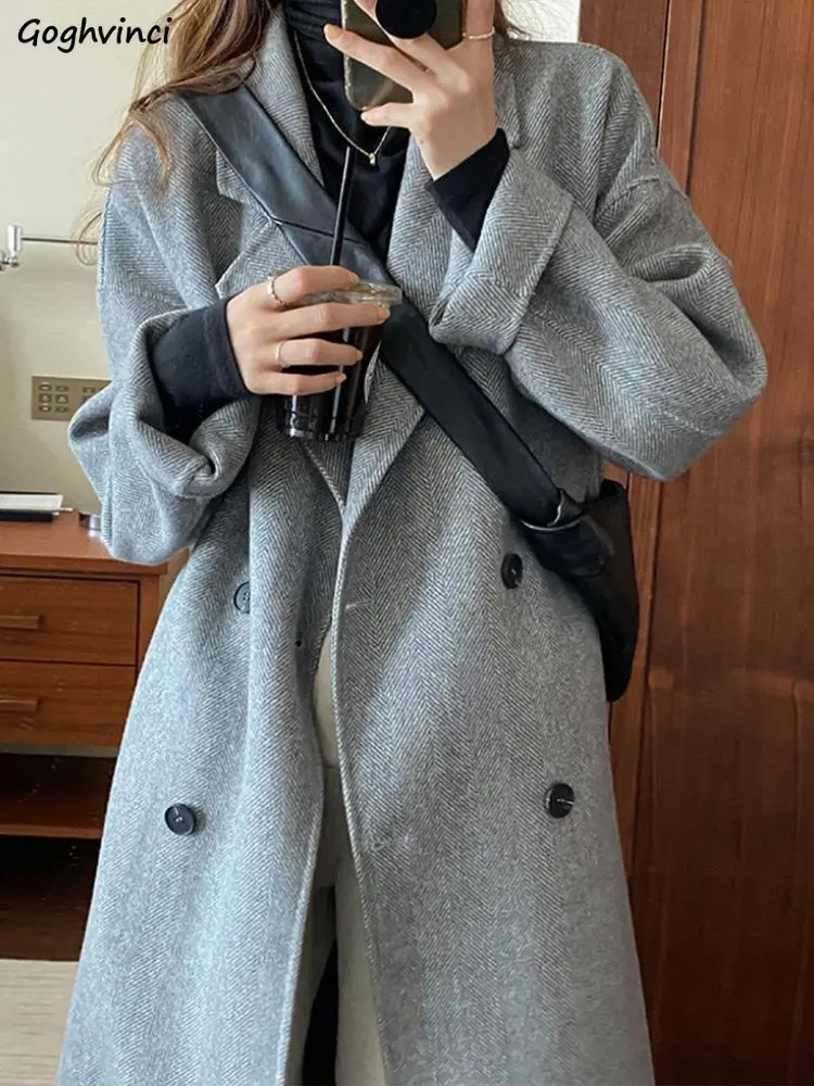 Solid-Blends-Women-Wool-Coats-Vintage-Streetwear-Chic-Temperament ...