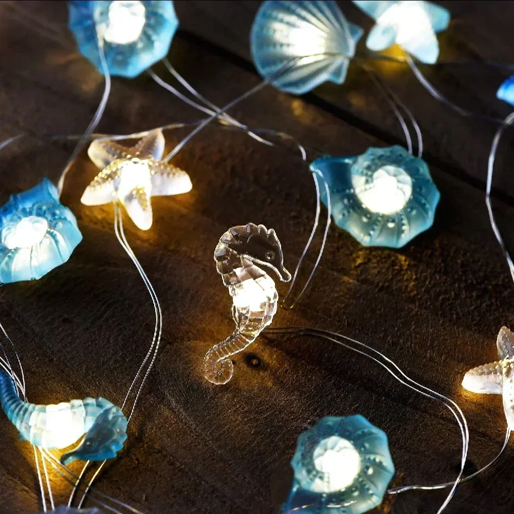 2M-20LED-Shell-Seahorse-Starfish-Fairy-Garland-Light-String-Marine ...
