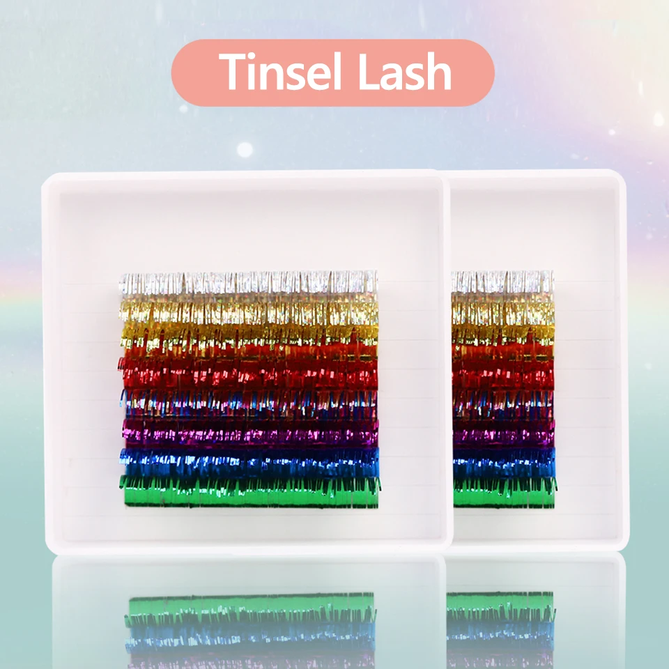 Individual-Holographic-Tinsel-Eyelash-Extension-Lashes-Shiny-Colorful ...