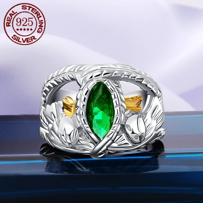 Real 925 Sterling Silver Aragorn Rings of Barahir LOTR Wedding Ring For ...