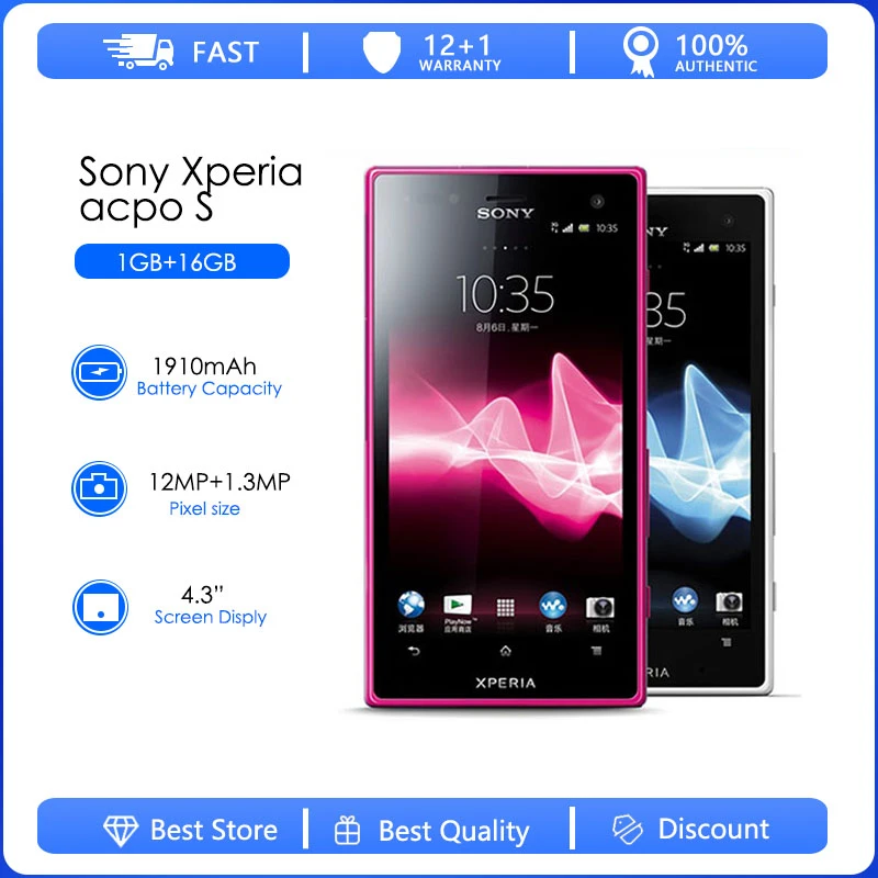 Sony Xperia Acro S Lt26w Refurbished-original Unlocked Gsm 4.3" Inch 3g ...