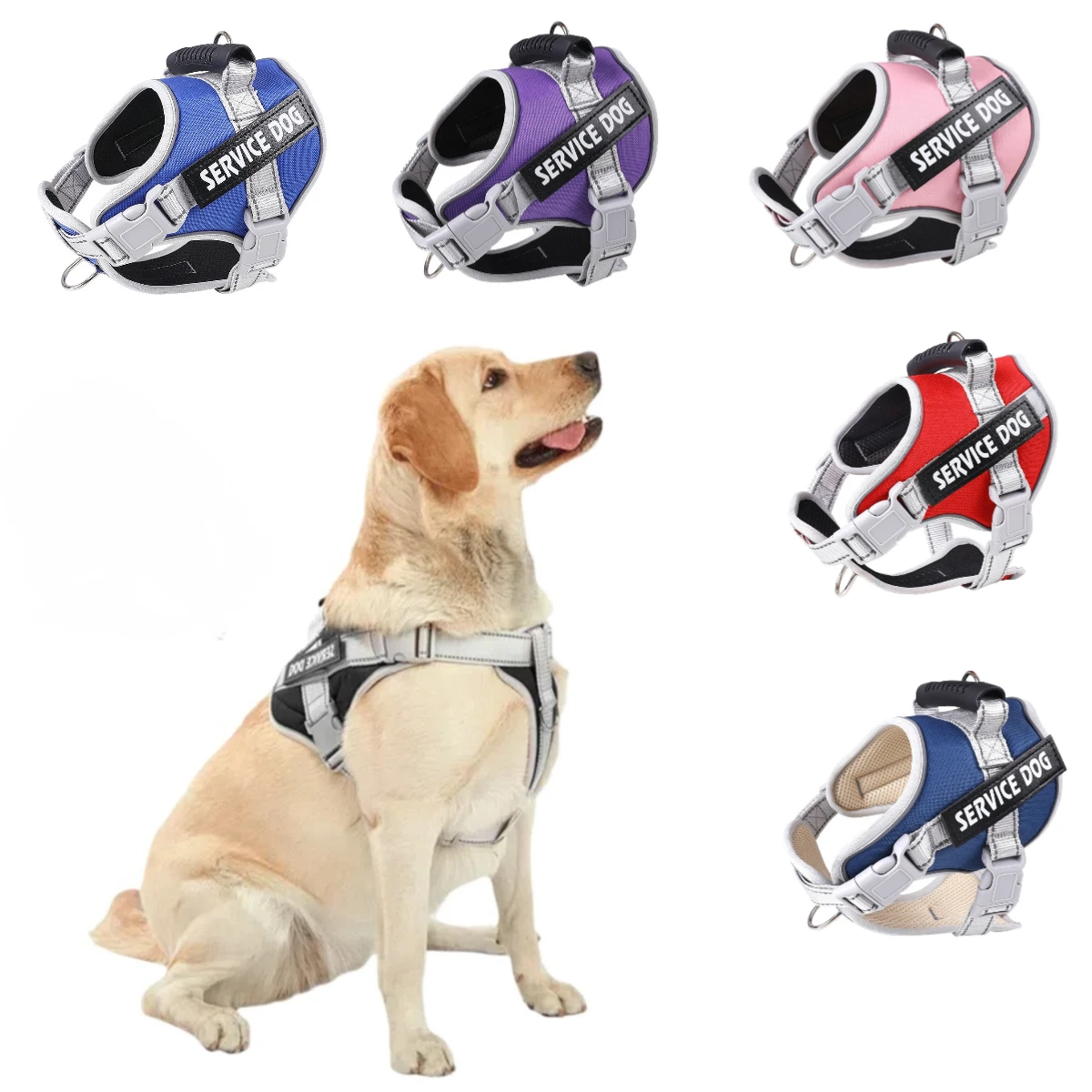 No-Choke-Dogs-Harness-Adjustable-Reflective-Breathable-Pet-Vest-Harness ...
