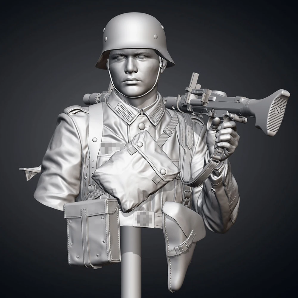 1-10-WW2-Soldier-MG34-Gunner-Resin-Model-figure-Bust-GK-WWII-Military ...