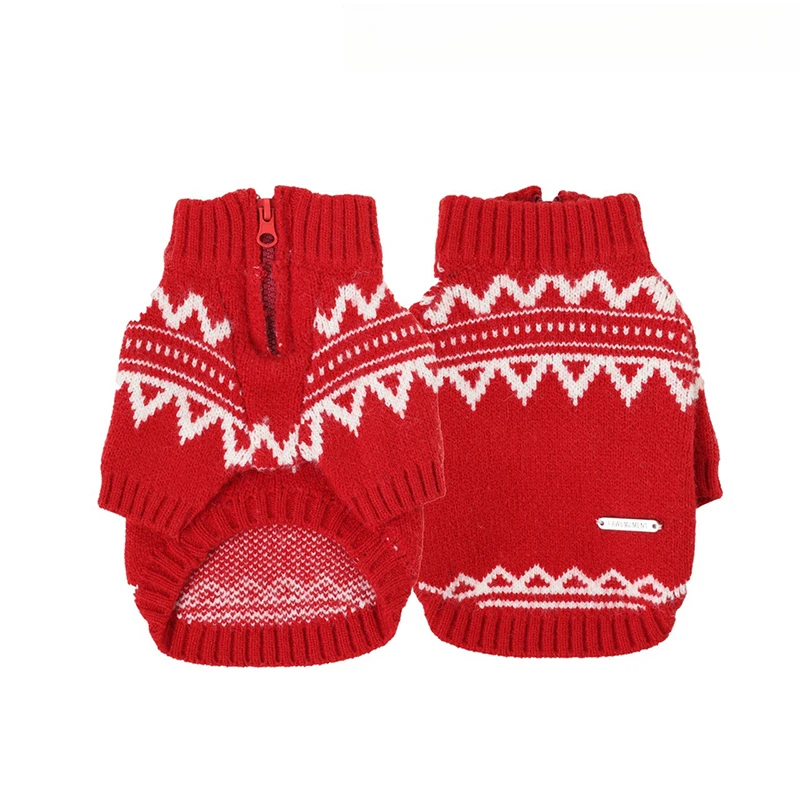 Red Stripe Dog Winter Sweaters S-XL Small Medium Puppy Cat Knitwear ...