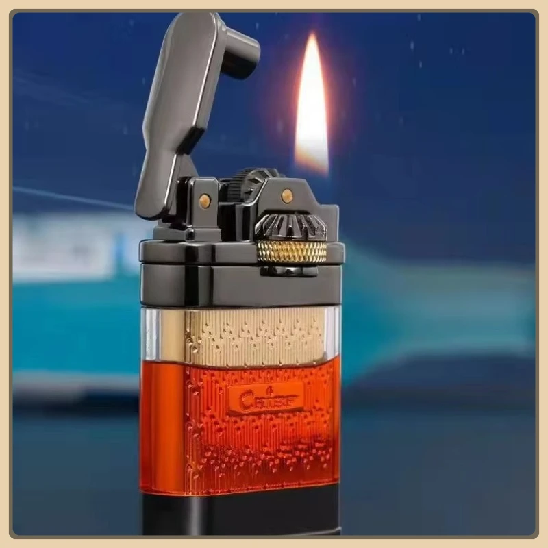 New CHIEF Transparent Oil Tank Kero sene Lighter Creative Gear Side ...