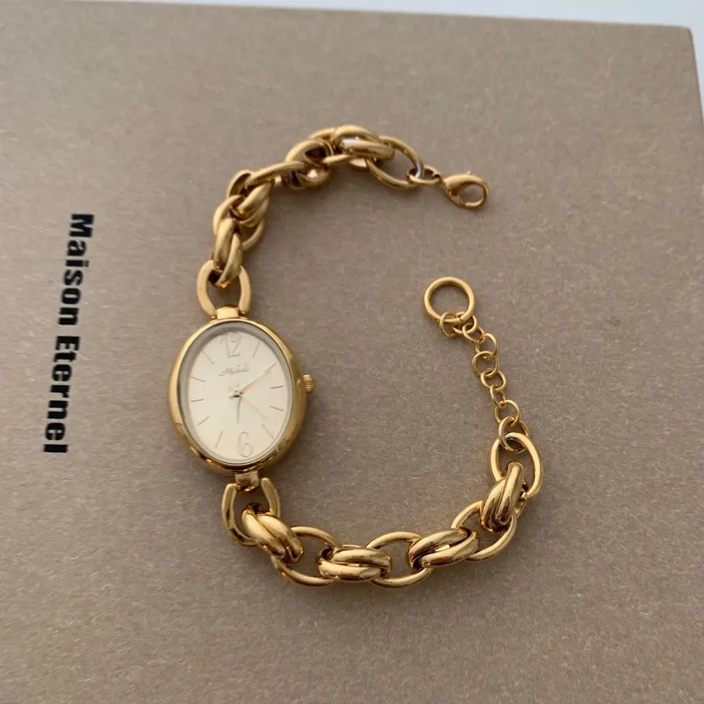 New-weaved-bracelet-watch-ladies-small-gold-watch-stunning-popular ...