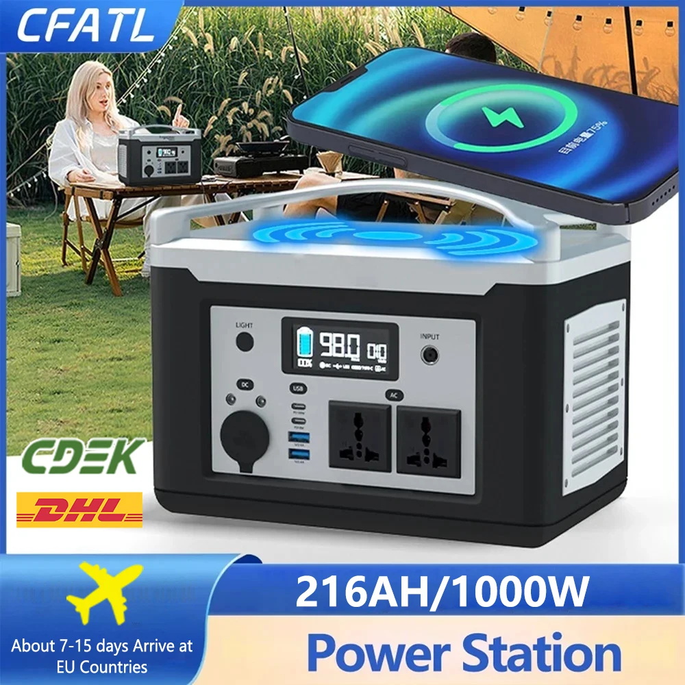 1000W-Portable-Power-Station-216Ah-Solar-Generator-AC-Wireless-Charge ...