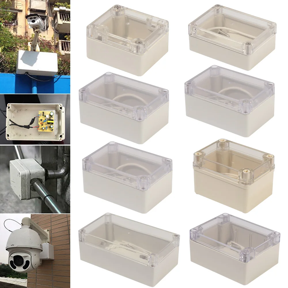 Waterproof-Plastic-Junction-Box-Transparent-Cover-Enclosure-Electronic ...