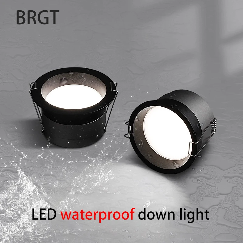 Led-Waterproof-Downlight-Black-Recessed-Ceiling-Lamp-Bathroom-Kitchen ...