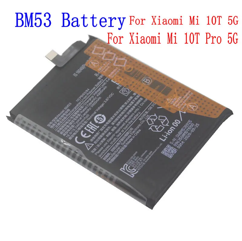 1x New Original High Qulity 5000mAh BM53 Battery For Xiaomi Mi 10T 5G / Mi 10T Pro 5G Batteries ...