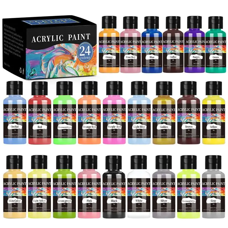 High-Quality 30 Ml/Bottle Acrylic Paint Colors Dyestuff Paint For ...