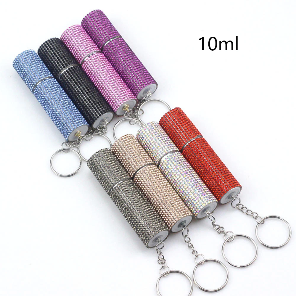 10ml-Crystal-Shiny-Rhinestone-Empty-Perfume-Bottle-Keyring-Pepper-Spray ...