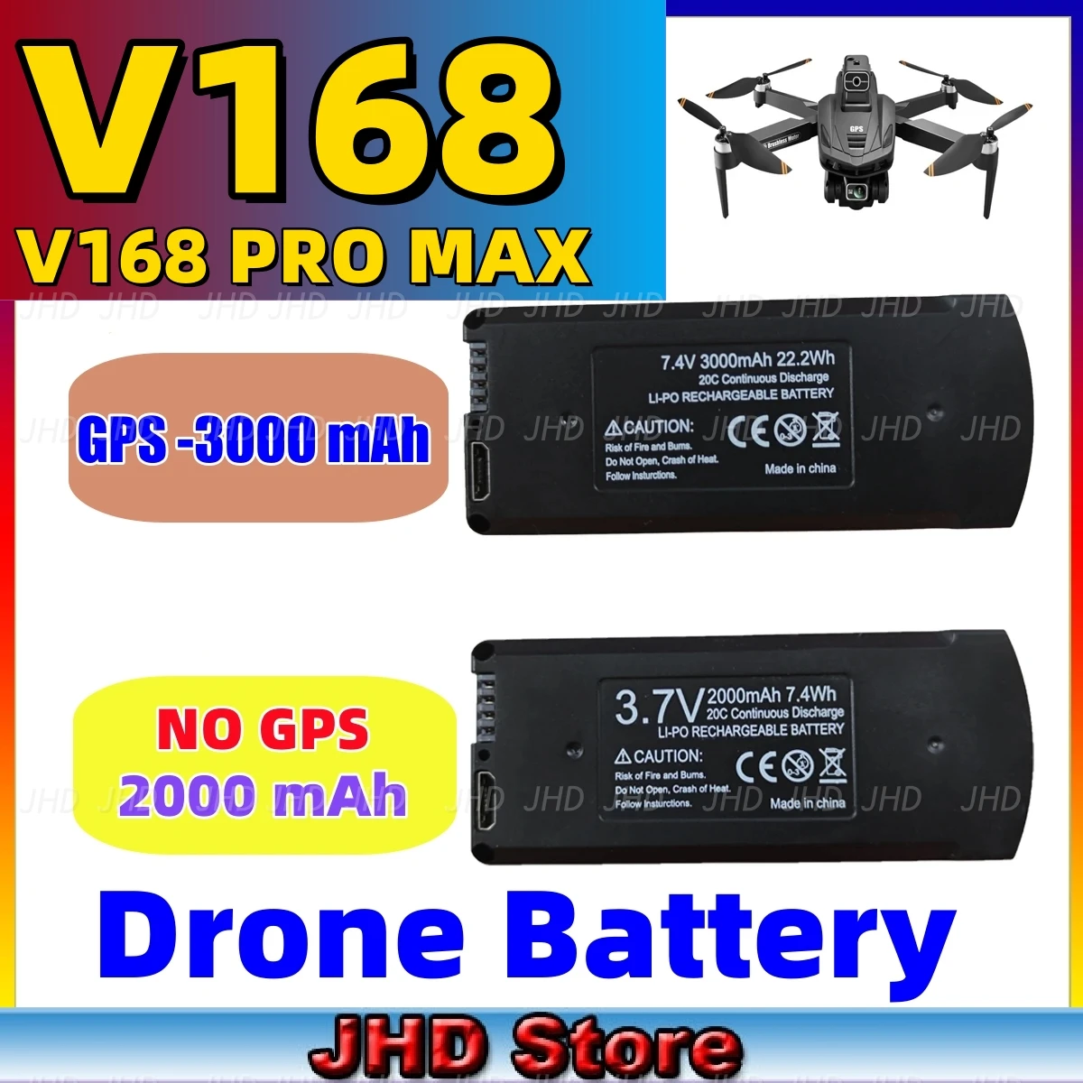 JHD-V168-GPS-Drone-Battery-For-V168-V168-PRO-V168PRO-MAX-NO-GPS-GPS ...