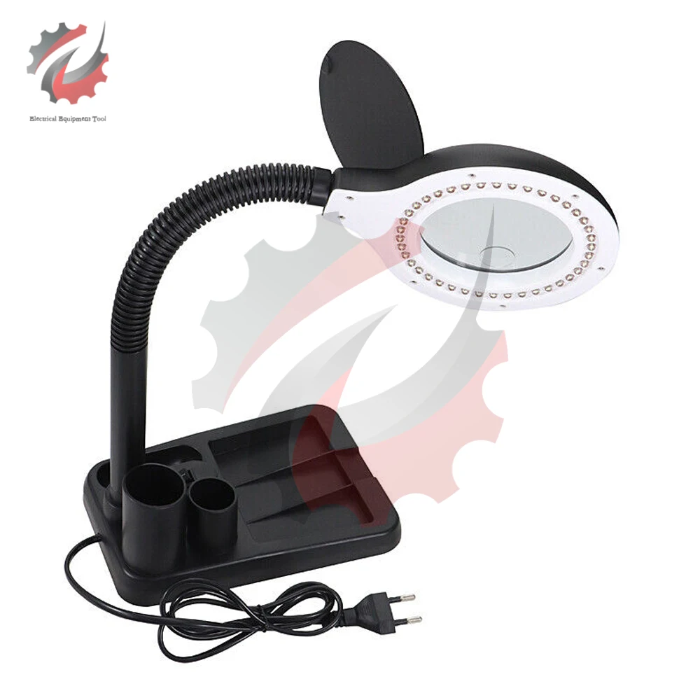 5X 10X Magnifying Glass With 40 LED Light Illuminated Magnifier Lamp ...