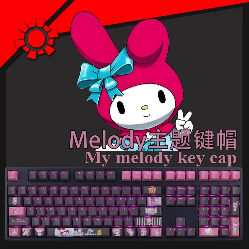 108-Keys-Kawaii-Sanrio-Keycap-Cartoon-My-Melody-Mechanical-Keyboard ...
