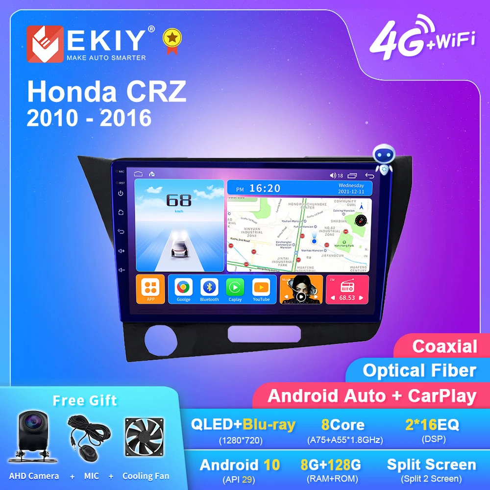 EKIY autoradio T7 Android 10.0 Navigation GPS Carplay 2din lecteur multimédia vidéo stéréo unité ...