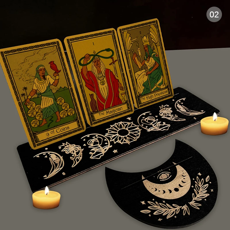 Wooden Card Stand for Tarot Moon Shape Rectangle Card Altar Stand Wood ...