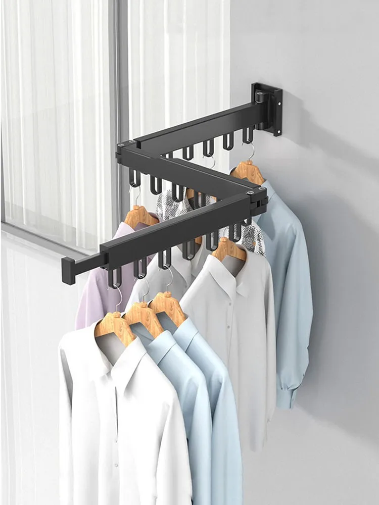 Wall Mount Invisible Clothes Drying Rack For Balcony Indoor & Outdoor ...