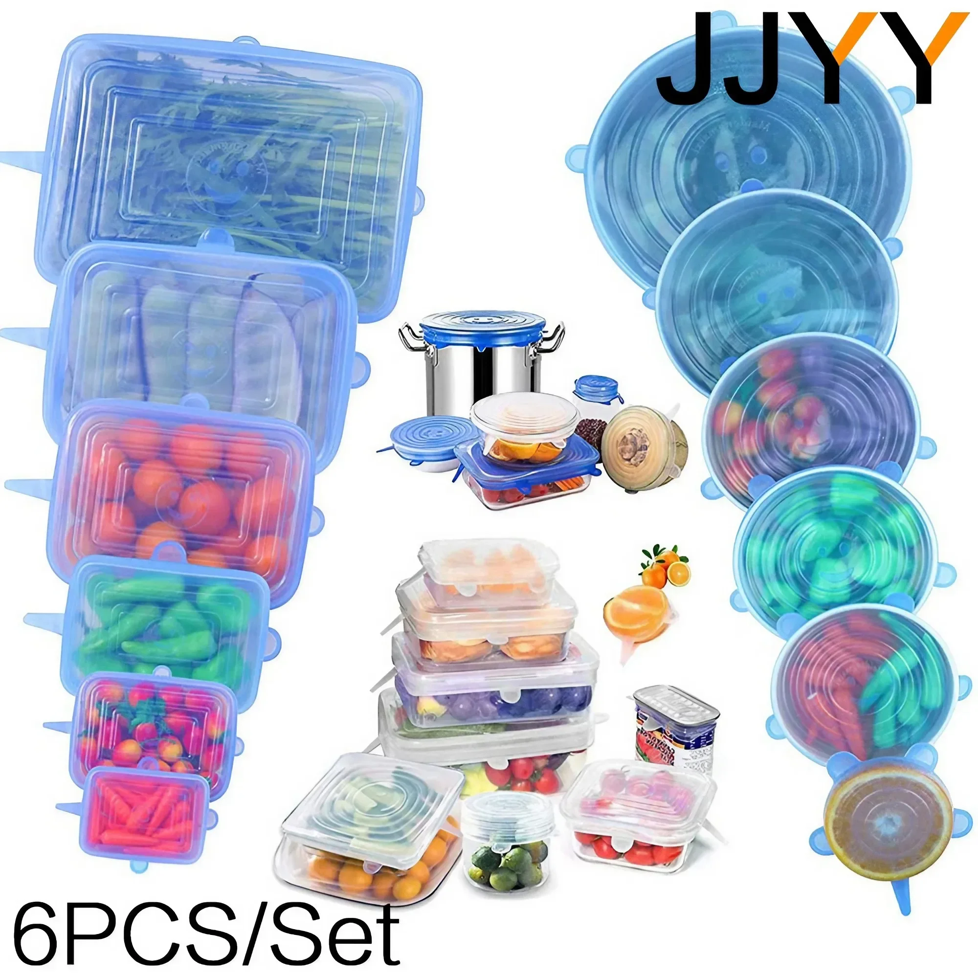 6PCS-Silicone-Cover-Stretch-Lids-Reusable-Durable-and-Expendable-Lids ...