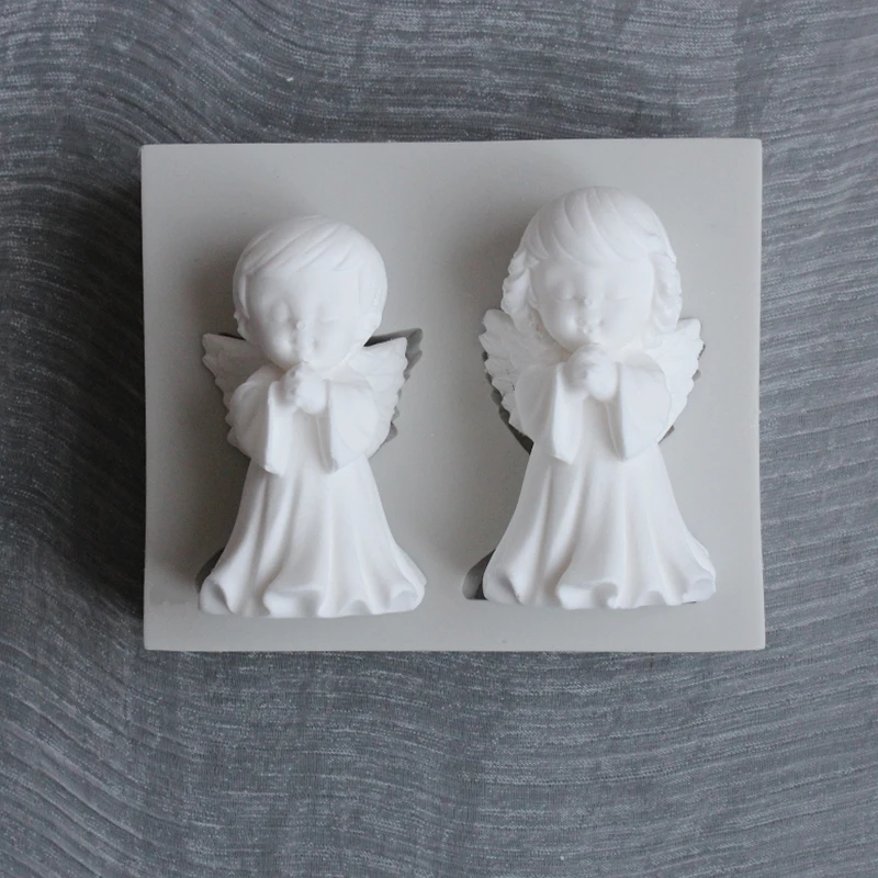 3D Cute Cartoon Prayer Angel Silicone Mold Fondant Chocolate Cake ...
