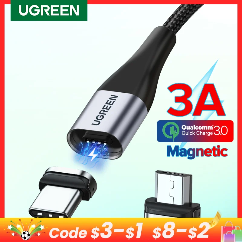 UGREEN-Magnetic-USB-Charging-Cable-Type-C-Micro-USB-Phone-Cable-Magnet ...