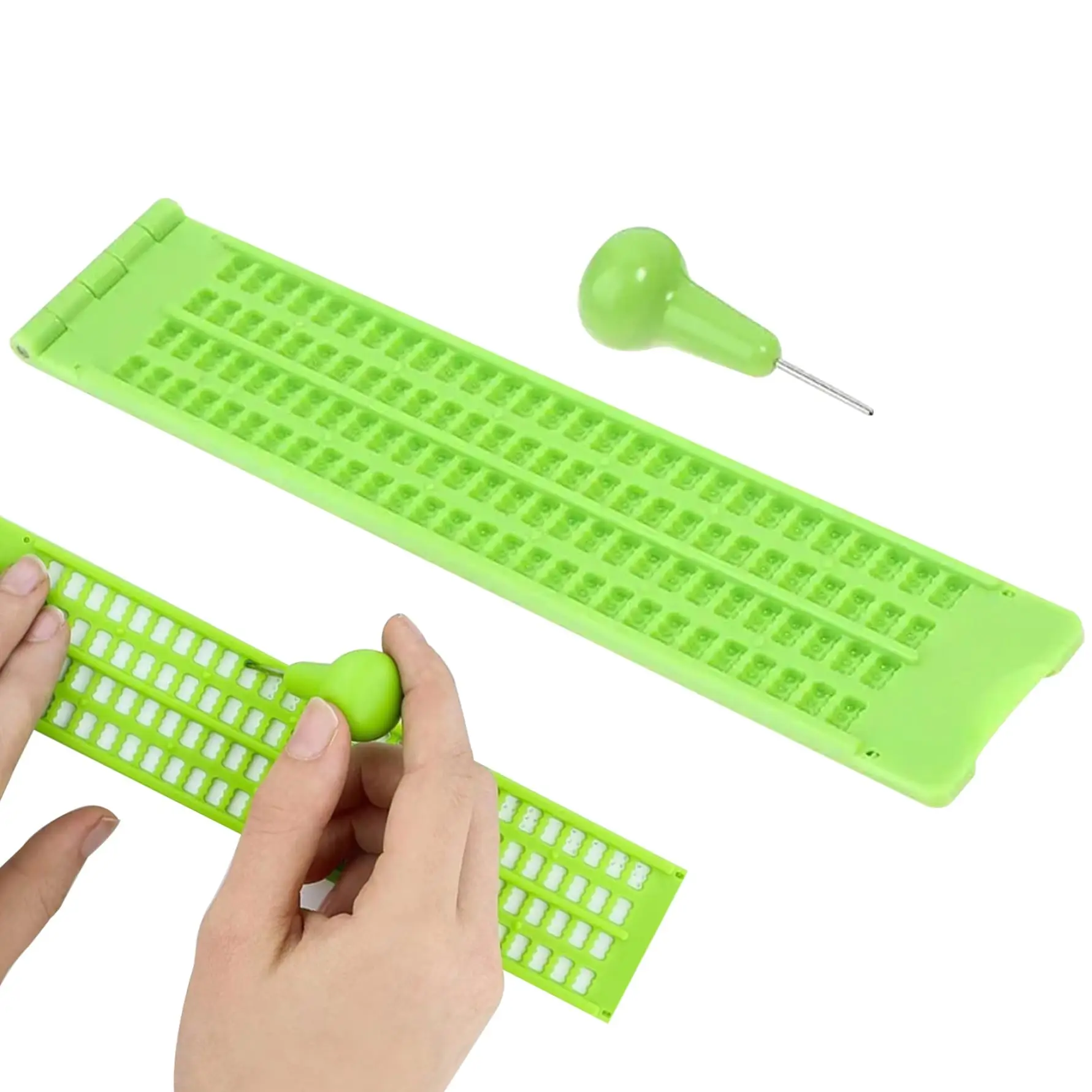 4-Lines-28-Cells-Braille-Slate-and-Stylus-Braille-Writing-Slate-Plastic ...