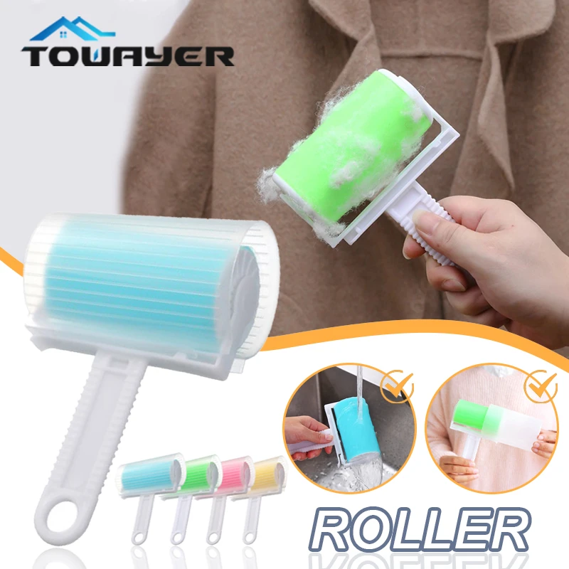 Lint Remover Washable Clothes Hair Sticky Roller Reusable Portable Pet ...
