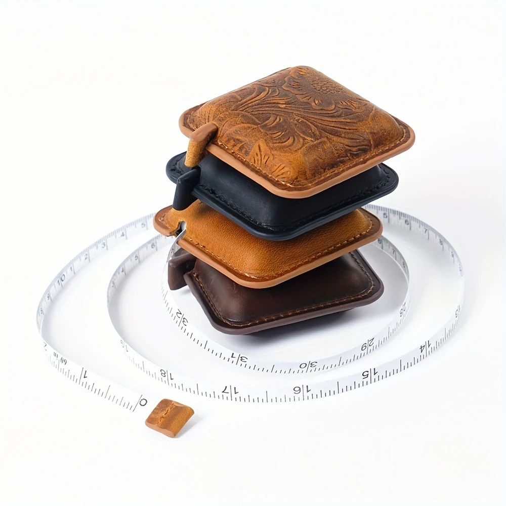 60in/150cm Leather Case Measuring Tape Self Locking Soft Tape Measure ...