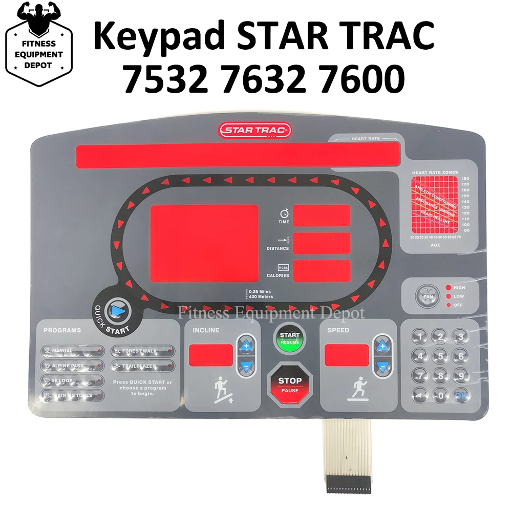 Keypad STAR TRAC 7532 7632 7600 Treadmill Button Panel Control Panel ...