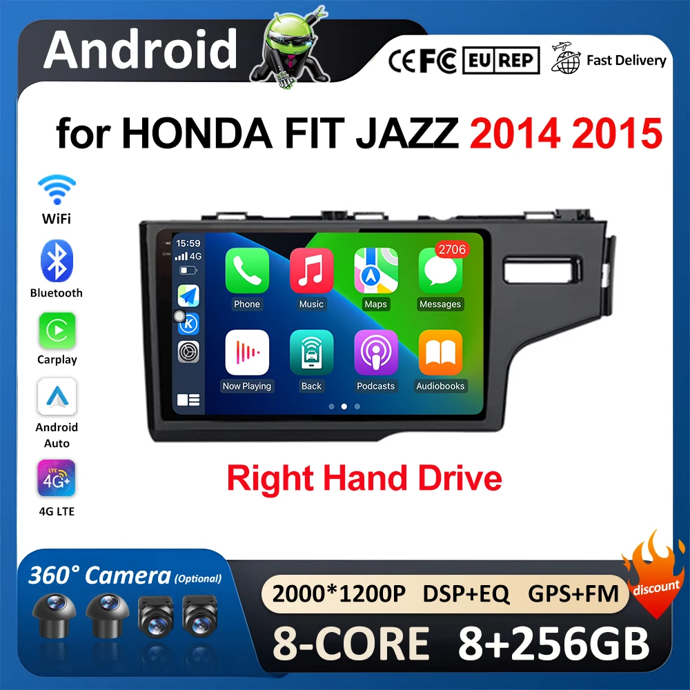 Right-Hand-Drive-for-HONDA-FIT-JAZZ-2014-2015-DSP-9-inch-4G-Bluetooth ...