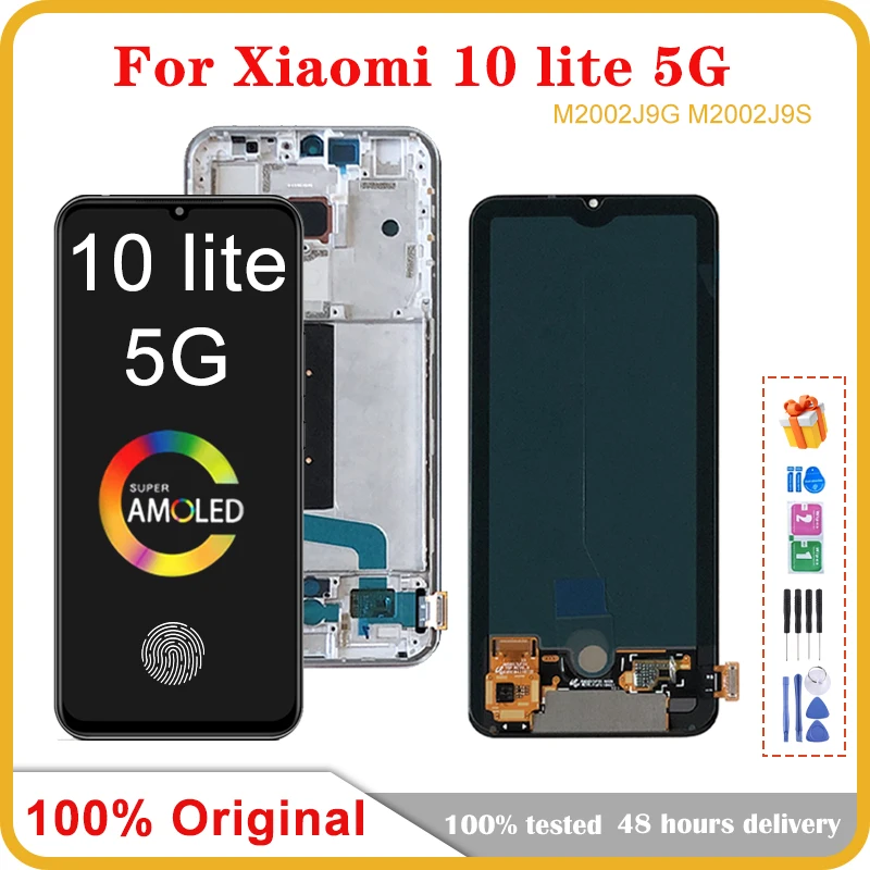 6-57-Original-AMOLED-For-Xiaomi-Mi-10-Lite-5G-LCD-Display-Replacement ...