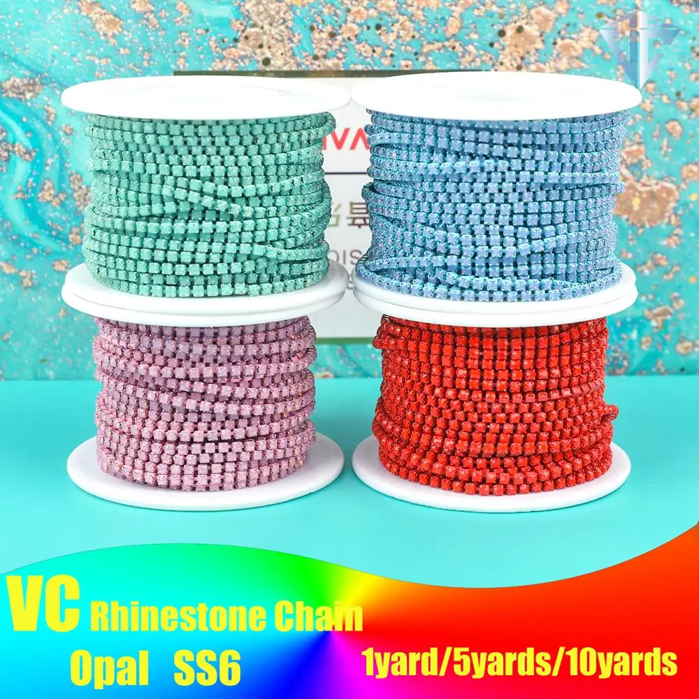 SS6-2mm-1-yarda-rosa-verde-azul-palo-de-cristal-cadena-de-copa-de ...