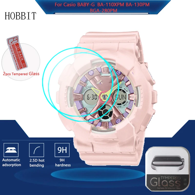 2pcs Tempered Glass Screen Protector For Casio Baby-g Ba-110xpm Ba ...