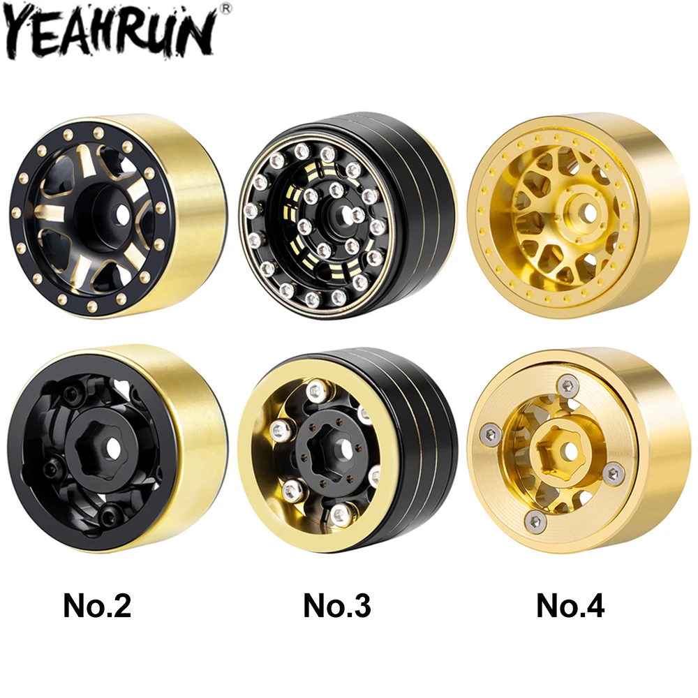 YEAHRUN 4Pcs Brass 1.0 Inch Beadlock Wheel Rims Counterweight Hubs for ...