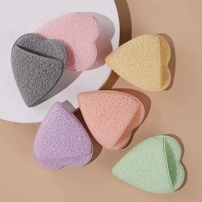 Heart-Shape-Sponge-Facial-Deep-Cleaning-Puff-Dust-Remove-Soft-Sponge ...