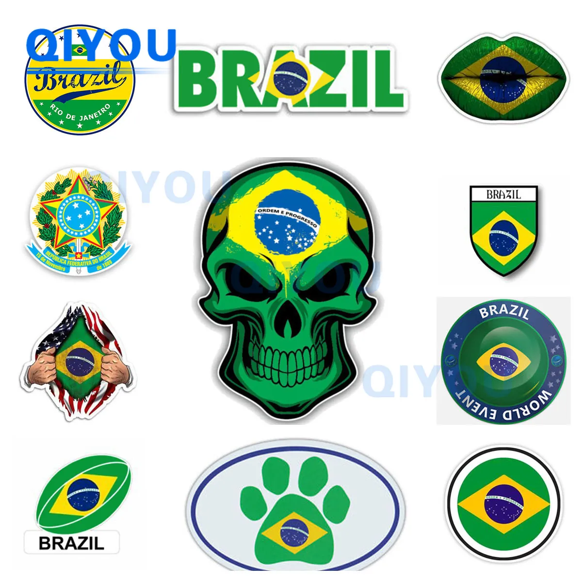 Brazilian-Flag-Sticker-Brazilian-Shield-Badge-Decal-Brazilian-Pride ...