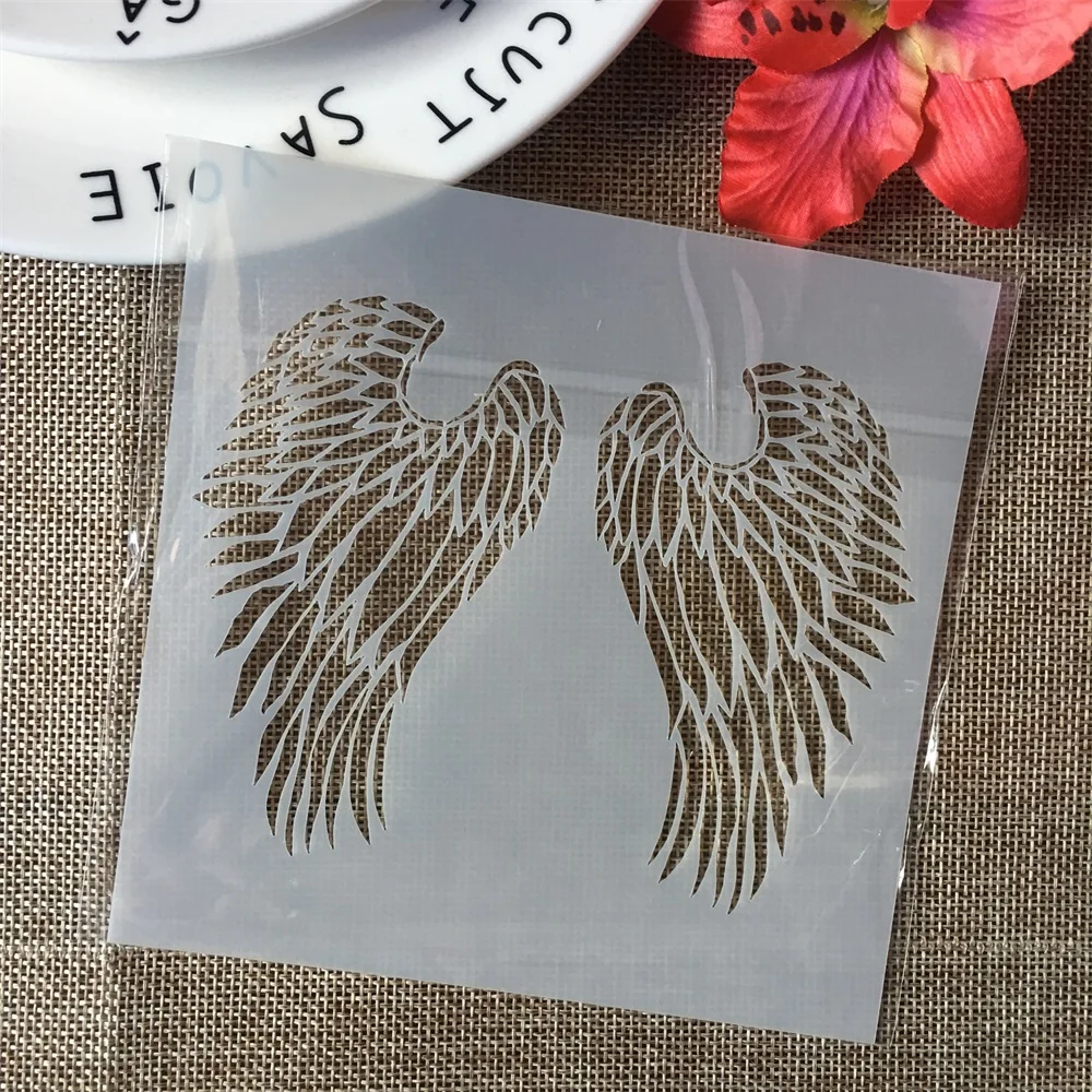 Stencil Stencil Wings | Paper Card Template | Templates Stencils | Wall ...