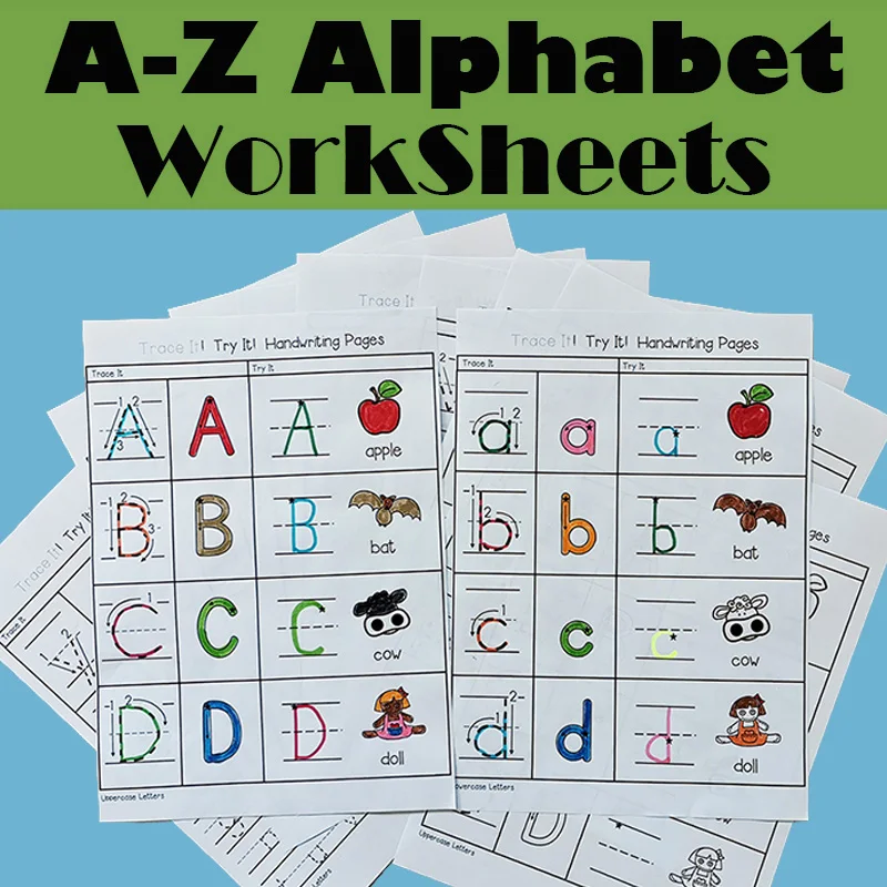 26-Letters-A-Z-Alphabet-Phonics-Practice-Paper-Preschool-learning ...