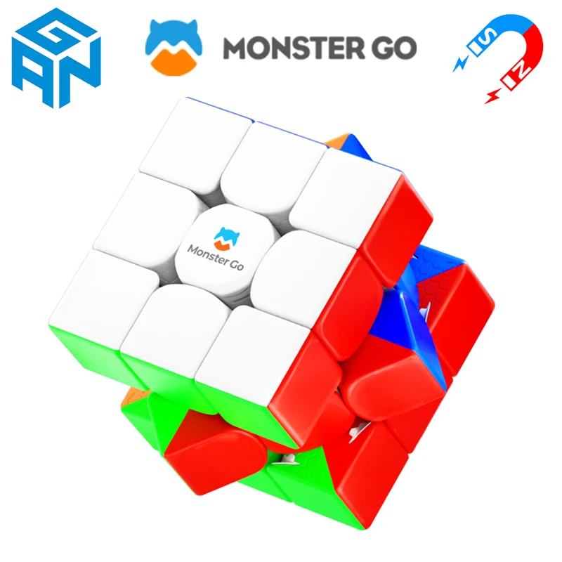 Cubo mágico magnético GAN Monster Go 3x3, Cubo mágico magnético de 48 ...