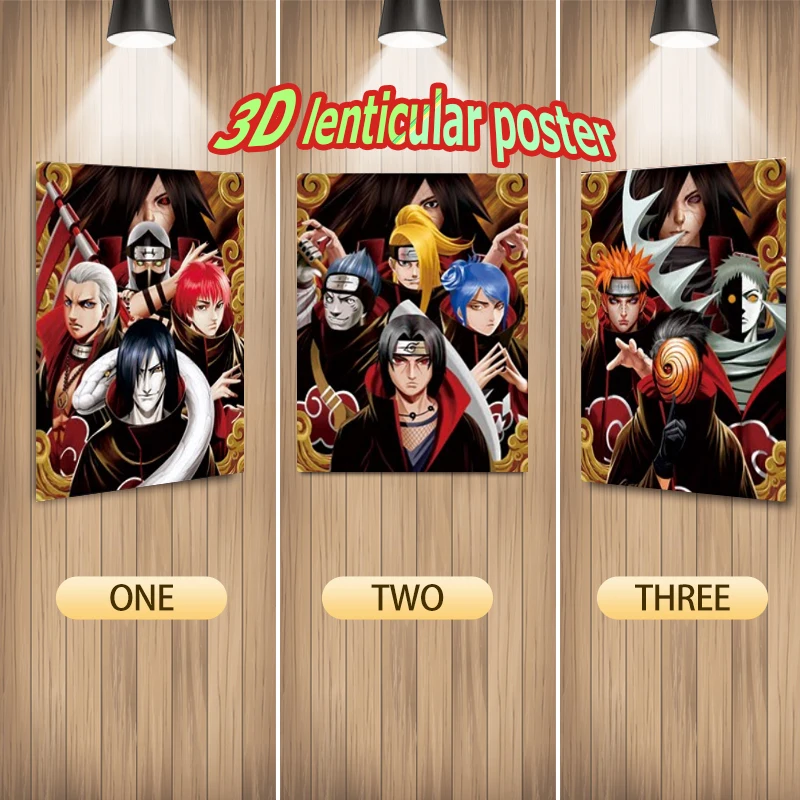 Anime Naruto 3D Lenticular Poster Customize / Obito/Itachi/ 3D Flip ...