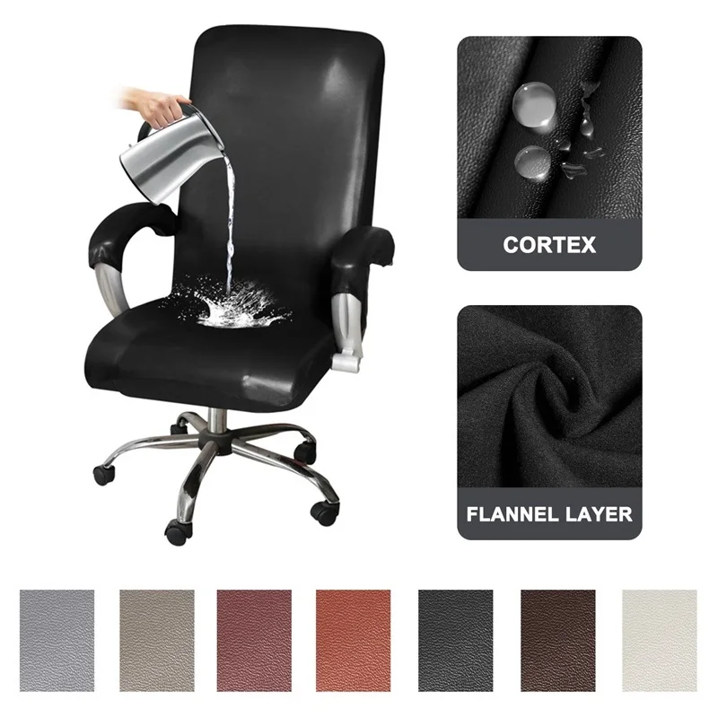 Pu-Leather-Waterproof-Office-Chair-Cover-Computer-Gaming-Chairs ...