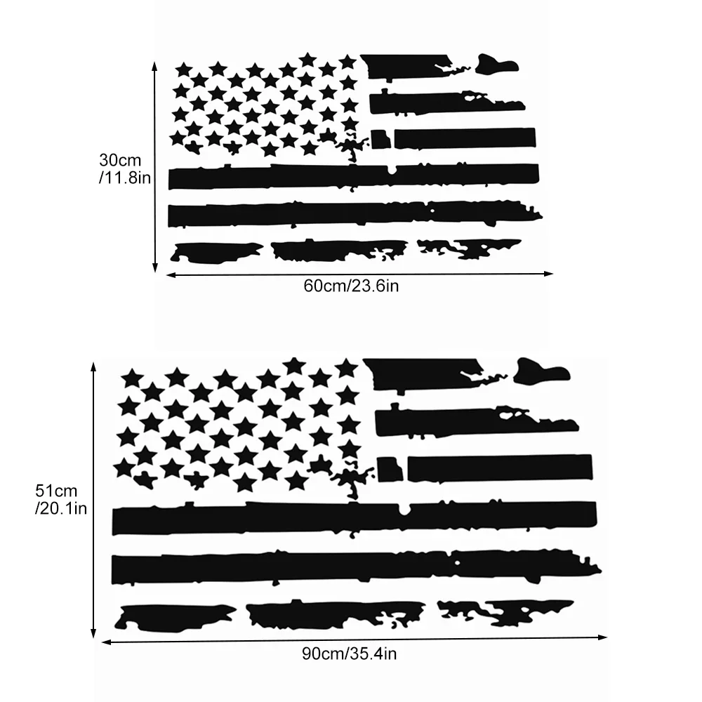 Distressed American Car Distressed American Flag Decal, Vinyl Cut