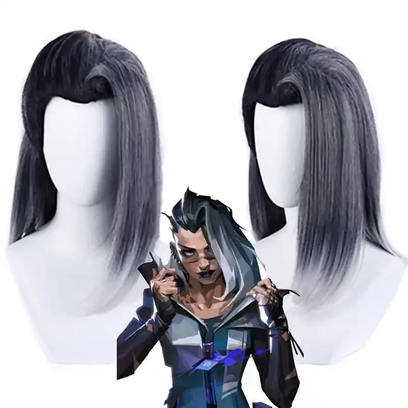 Valorant-Viper-Fade-Cosplay-Wig-Black-Silver-Gradient-Heat-Resistant-Synthetic-Hair-Halloween ...