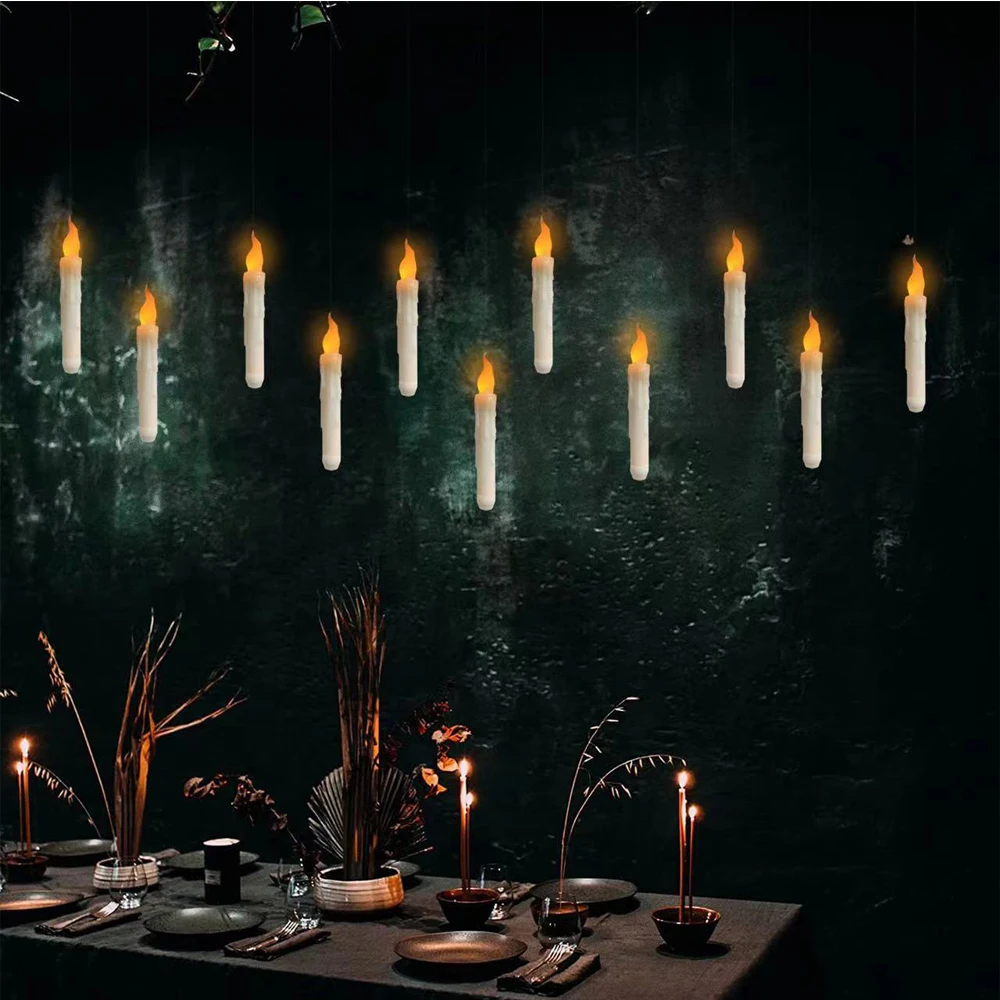 Floating-LED-Candles-with-Magic-Wand-Remote-Control-Flameless-Remote ...