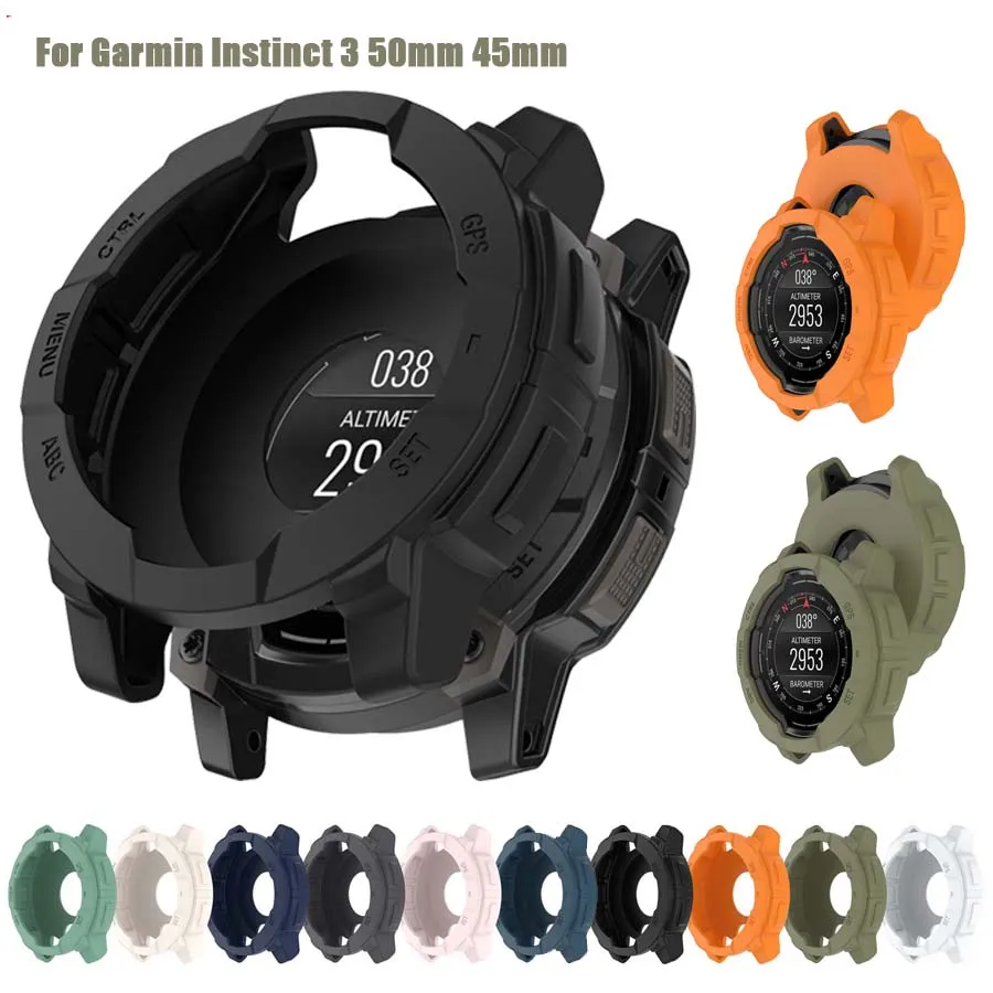 For Garmin Instinct 3 Solar AMOLED 45mm 50mm Case Cover Silicone ...